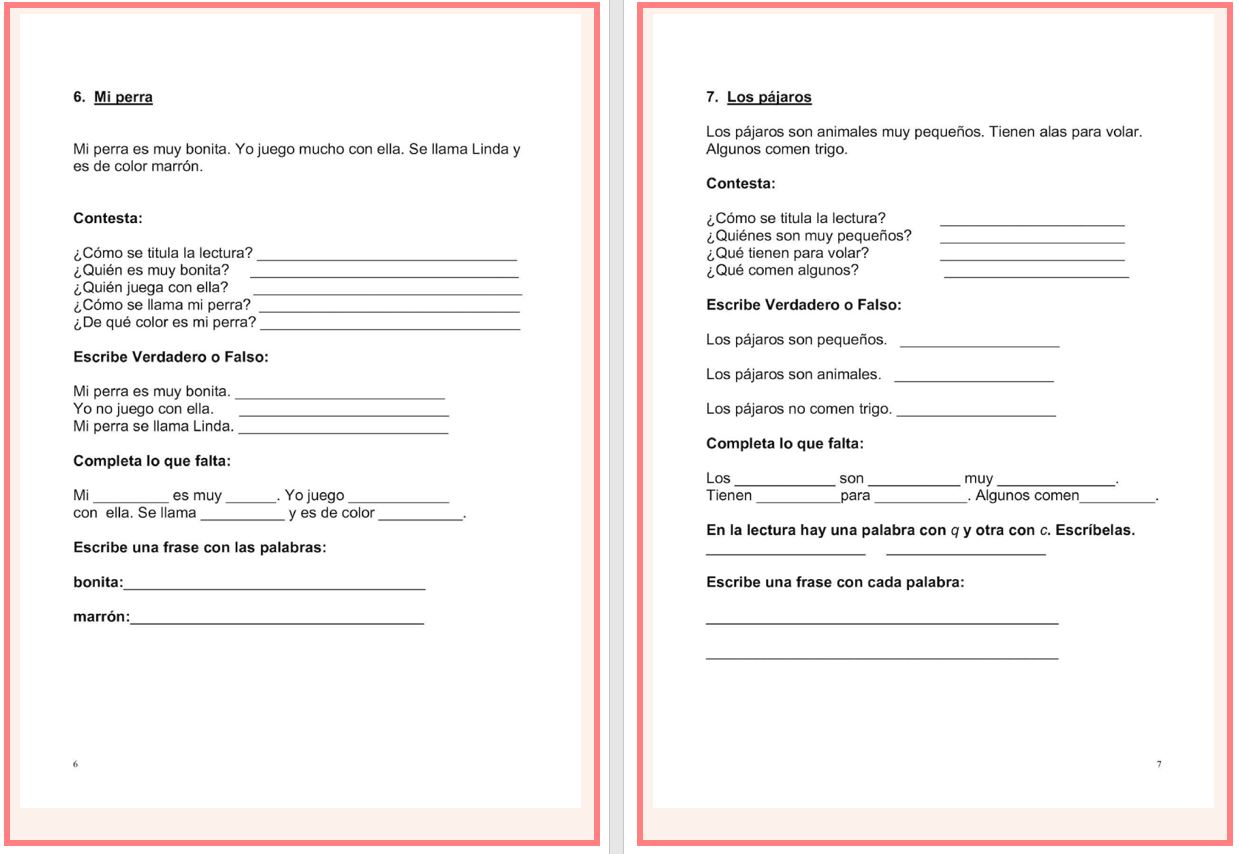 Cuaderno de Comprensión Lectora 1° Grado Básico