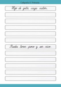CUADERNO DE CALIGRAFÍA 5° PRIMARIA
