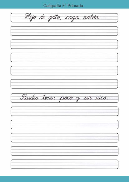 CUADERNO DE CALIGRAFÍA 5° PRIMARIA