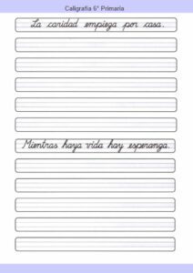 CUADERNO DE CALIGRAFÍA 6° PRIMARIA