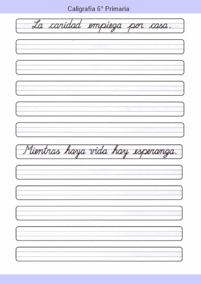 CUADERNO DE CALIGRAFÍA 6° PRIMARIA