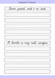CUADERNO DE CALIGRAFÍA 6° PRIMARIA
