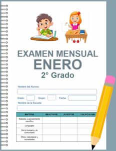 EXAMEN MENSUAL ENERO 2° SEGUNDO GRADO
