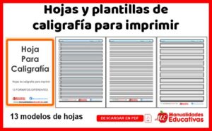 Hojas y plantillas de caligrafía para imprimir