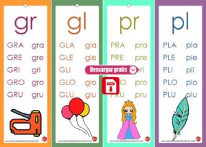 Llavero de las silabas trabadas y simples