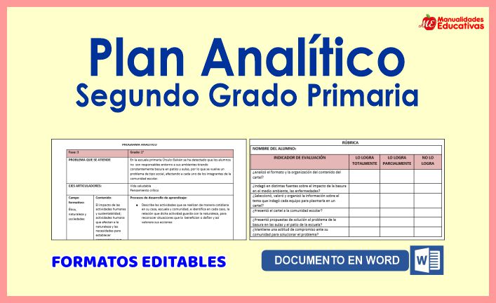 Plan Analítico Segundo Grado Primaria