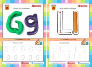 Tarjeta Abecedario con plastilina para niños