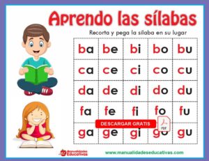 Aprendo las Sílabas Recorta y pega