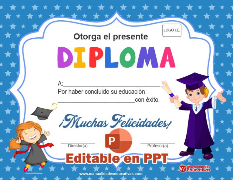 Diplomas editables para cierre del año escolar