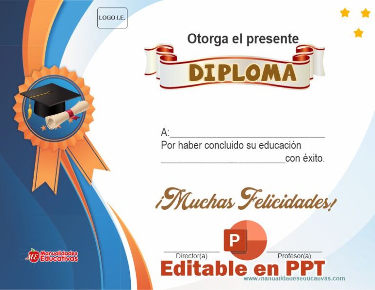 Diplomas editables para cierre del año escolar