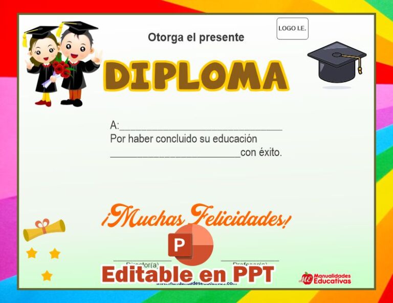 Diplomas editables para cierre del año escolar