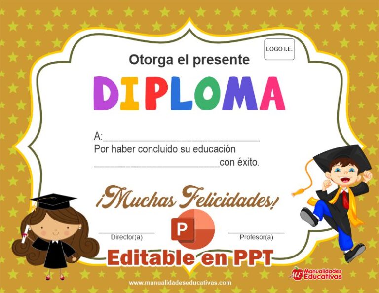 Diplomas editables para cierre del año escolar