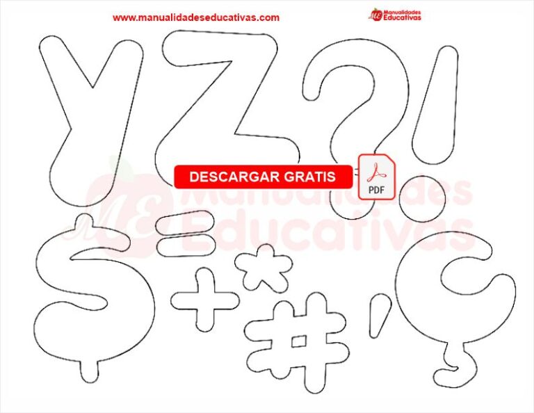 Moldes de letras para goma eva