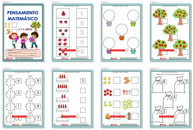 Cuaderno Pensamiento matemático 3 y 4 años
