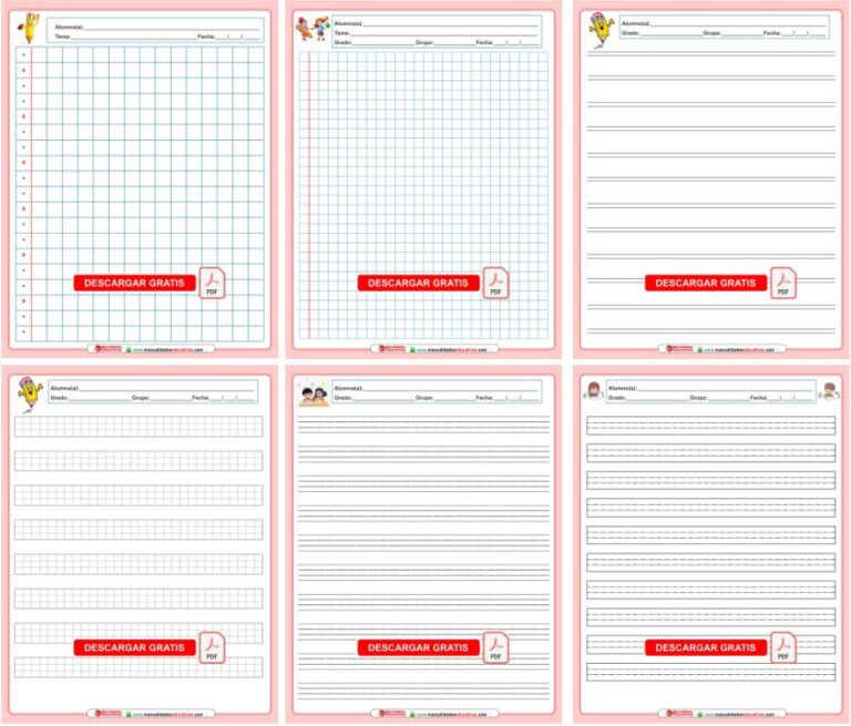 15 Plantilla para escribir con su margen de escritura