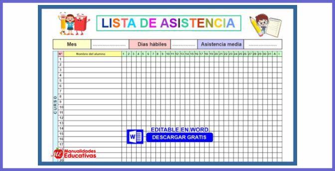 LISTA DE ASISTENCIA CICLO ESCOLAR 2024