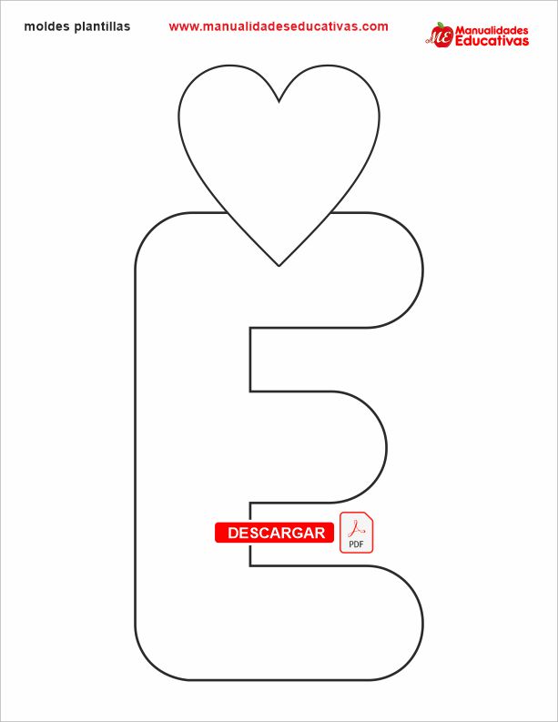 Moldes de letras del abecedario san valentín
