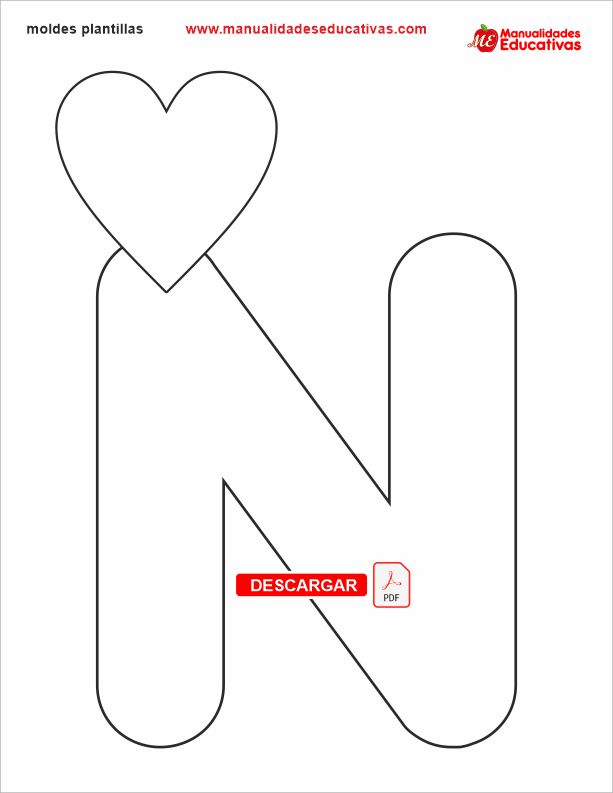 Moldes de letras del abecedario san valentín