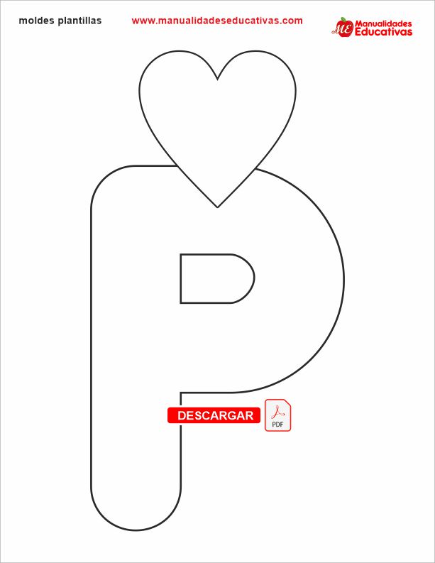 Moldes de letras del abecedario san valentín