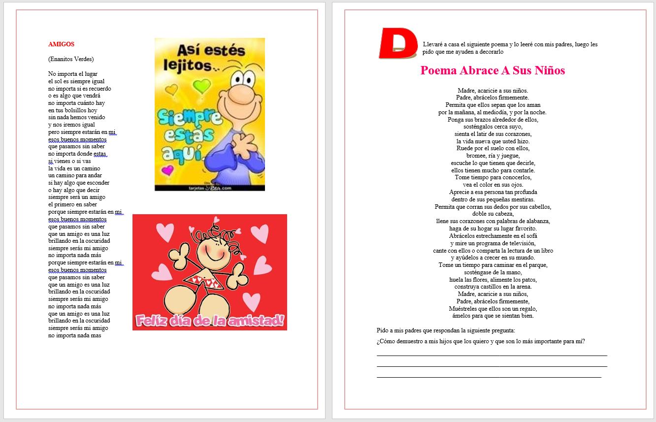 PROYECTO DÍA DEL AMOR Y LA AMISTAD