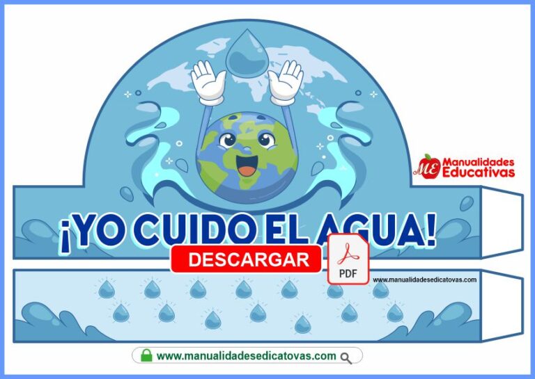 Gorros de papel imprimibles Día del Agua