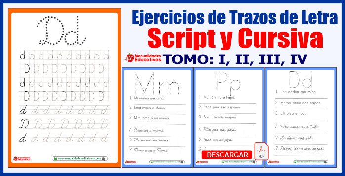Cuadernos de Ejercicios de Caligrafia Letra Script y Cursiva
