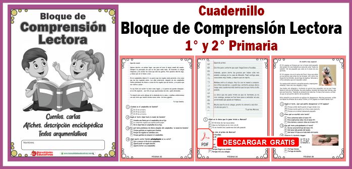 Cuadernillo Bloque de Comprensión Lectora 1° y 2° Primaria