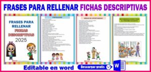 Frases para rellenar fichas descriptivas