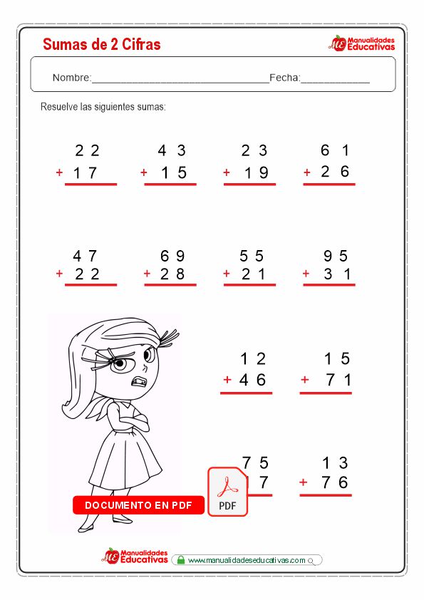 Sumas 2 cifras 1° Primaria