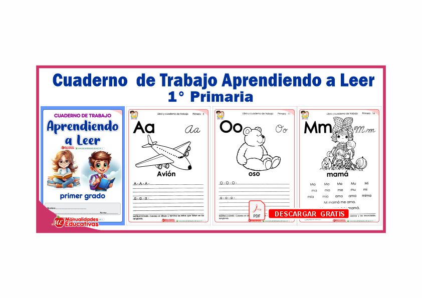 Cuaderno Aprendiendo a Leer 1° Primaria