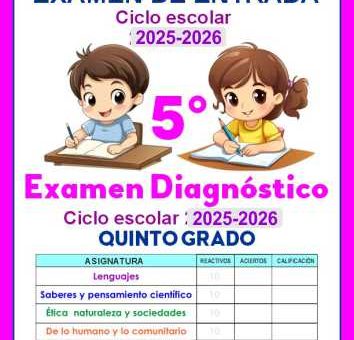 Examen de Evaluación Diagnóstico 5° Tomo III