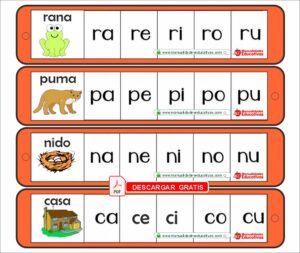 Llavero de Silabas para Enseñar a Leer