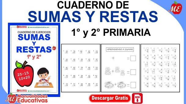 CUADERNO DE SUMAS Y RESTAS 1° y 2° PRIMARIA