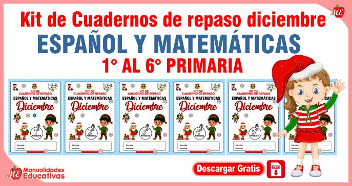 Cuaderno de repaso español y matemáticas diciembre Primaria