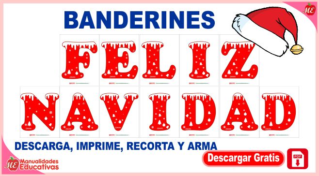 BANDERINES FELIZ NAVIDAD MODELO 2
