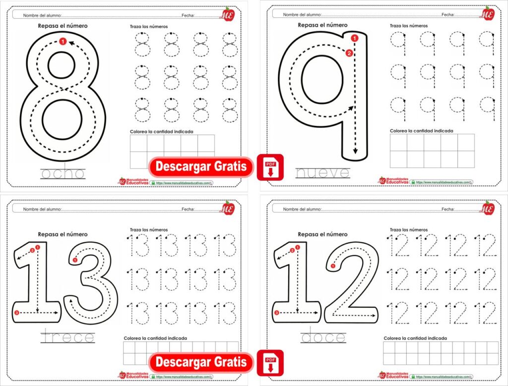 Números para trazar 0 al 20