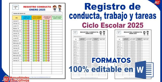 Registro de conducta, trabajo y tareas