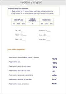Cuaderno de Matemáticas medidas y longitud Primaria