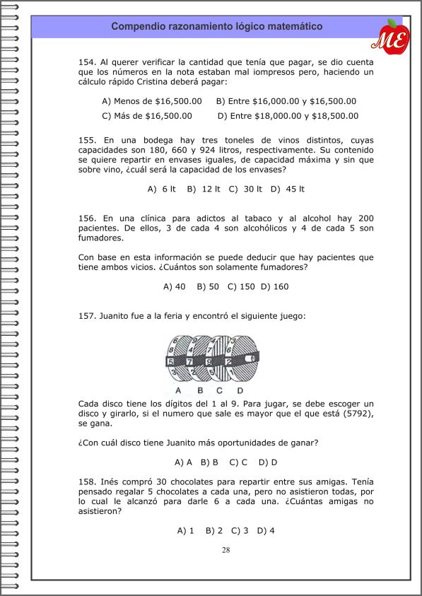 Compendio razonamiento lógico matemático secundaria