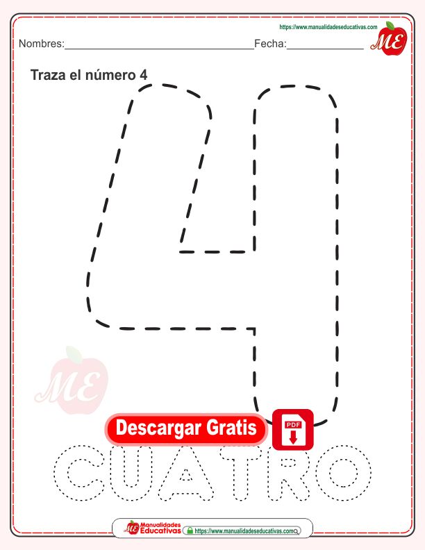 Números para trazar y trabajar la motricidad fina