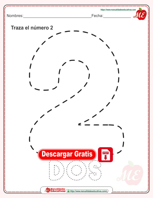 Números para trazar y trabajar la motricidad fina