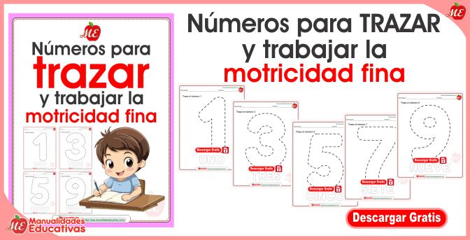 Números para trazar y trabajar la motricidad fina