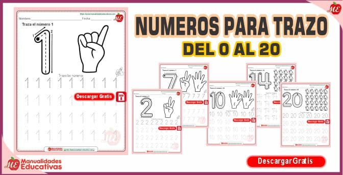 NUMEROS PARA TRAZO DEL 0 AL 20