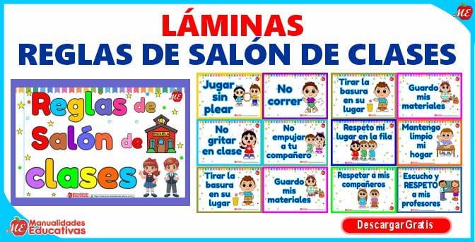 LÁMINAS REGLAS DEL SALÓN DE CLASES