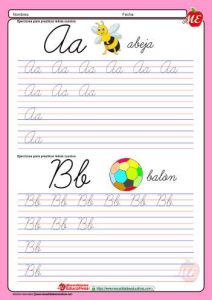Ejercicios para practicar letras cursivas