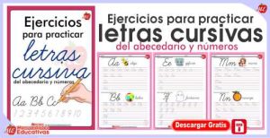 Ejercicios para practicar letras cursivas