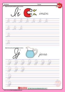 Ejercicios para practicar letras cursivas