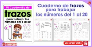 Cuaderno de trazos para trabajar los números del 1 al 20